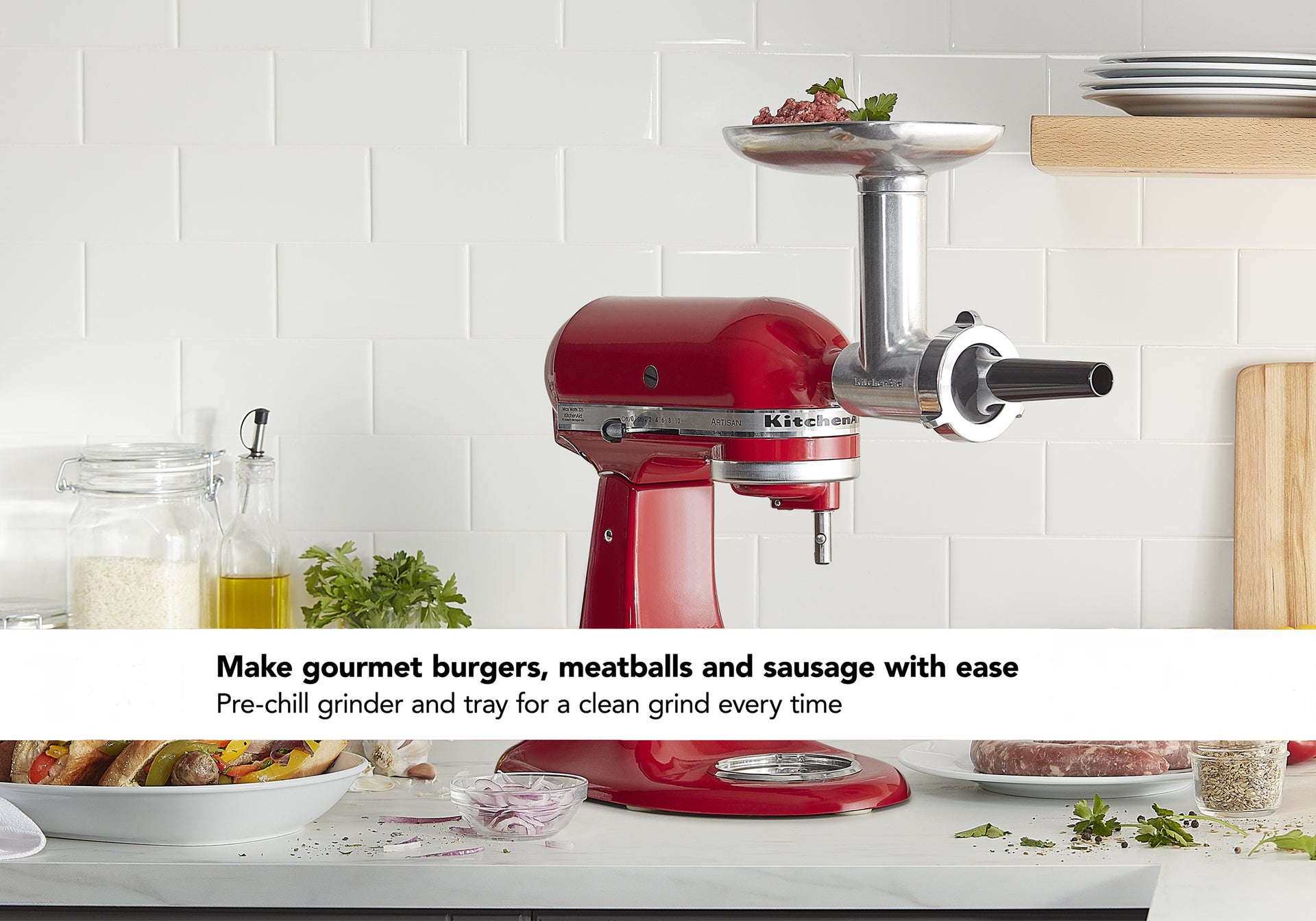 Metal Food Grinder Attachment 5KSMMGAA | KitchenAid Australia