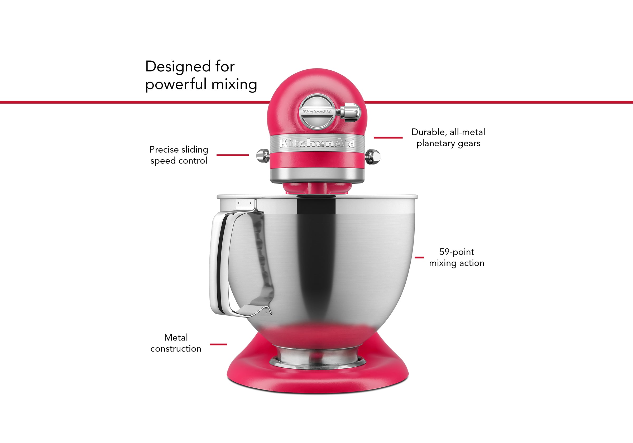Artisan Tilt-Head Stand Mixer - Hibiscus KSM195 | KitchenAid Australia