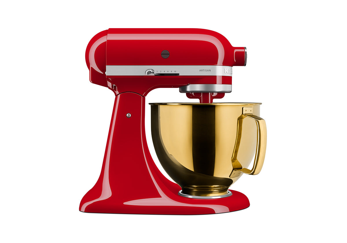 Artisan Tilt-Head Stand Mixer KSM195 Empire Red + Gold Bowl Bundle ...